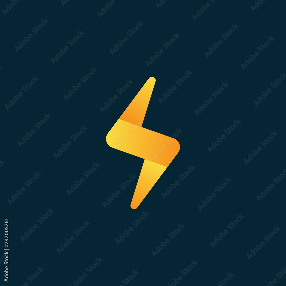 Electricity logo or icon with yellow and orange gradations Stock Vector ...