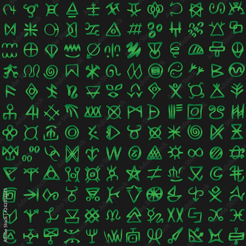 Digital green matrix and computer code symbols vector seamless ...