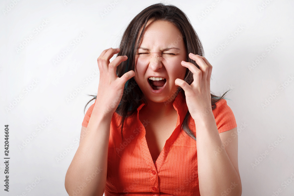 Closeup portrait stressed, frustrated young business woman, having bad ...