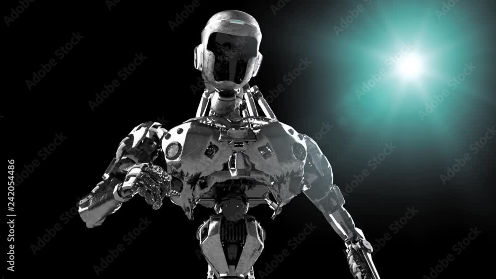 Running cyborg, running robot render 3D Stock Video | Adobe Stock
