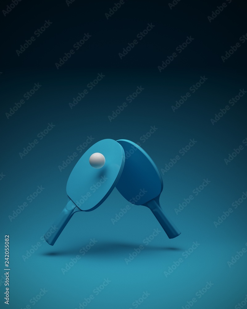 Two table tennis or ping pong rackets and ball tournament poster design ...