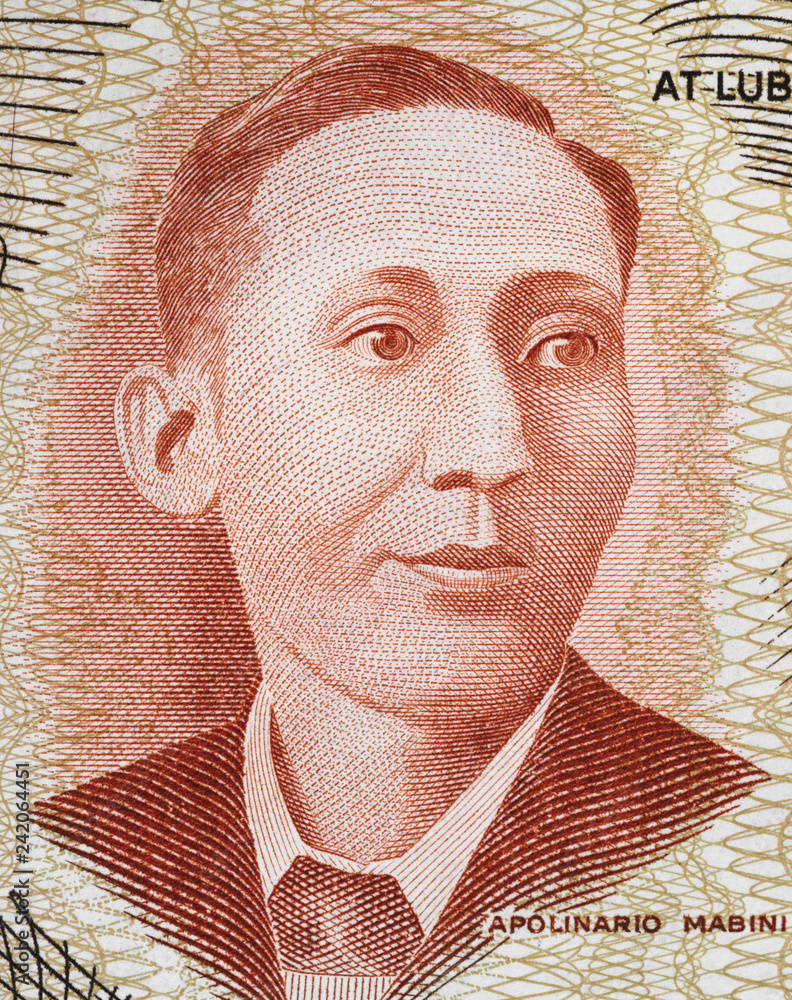 Apolinario Mabini portrait on Philippines 10 peso (1981) close up ...