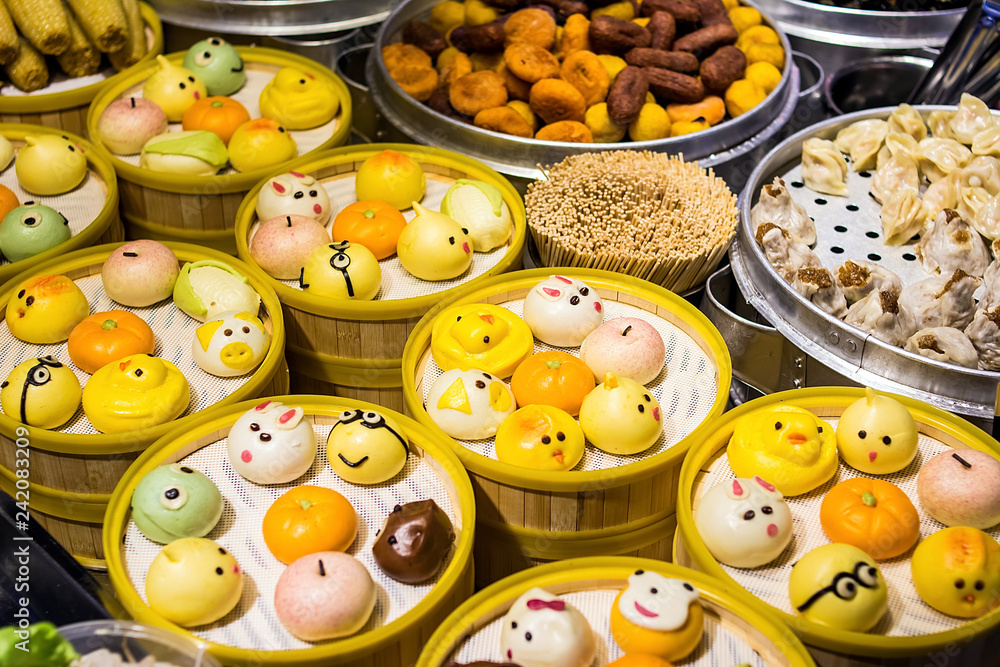 Cute cartoon doll buns Stock Photo | Adobe Stock