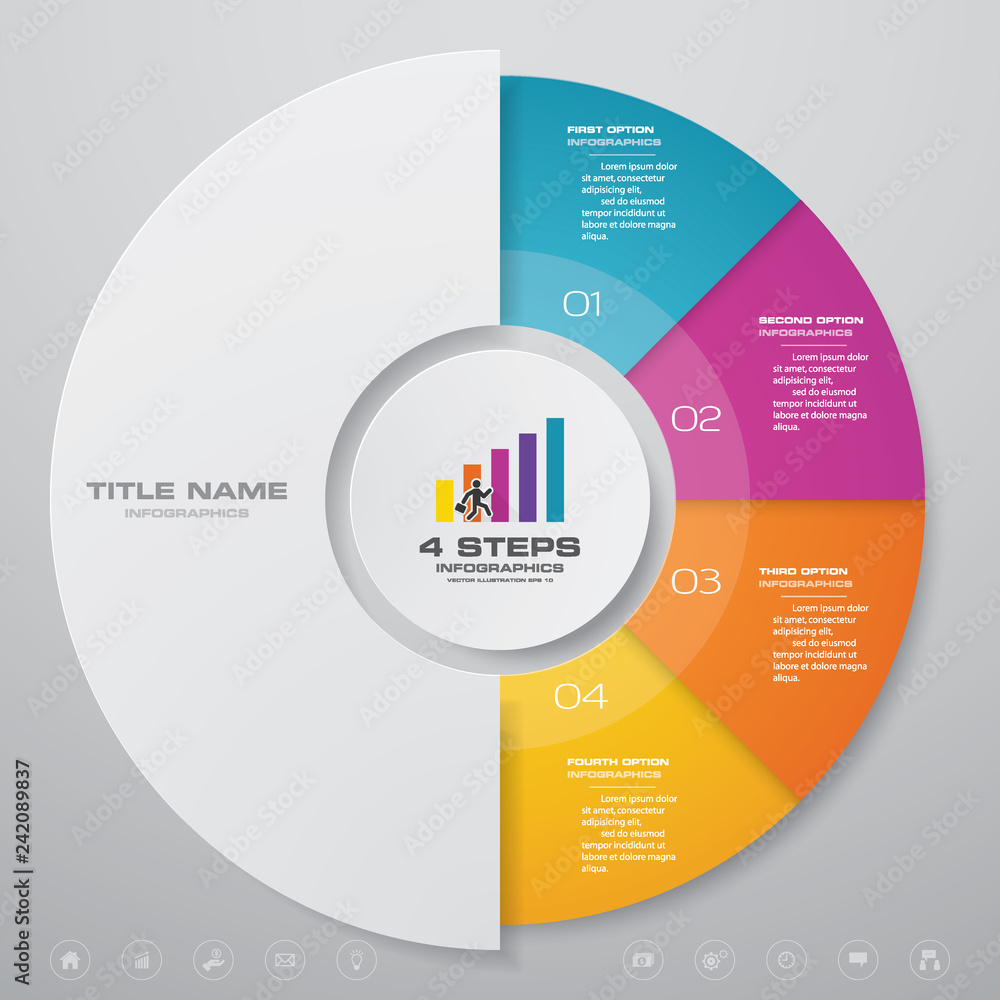 4 steps cycle chart infographics elements. EPS 10. Stock Vector | Adobe ...