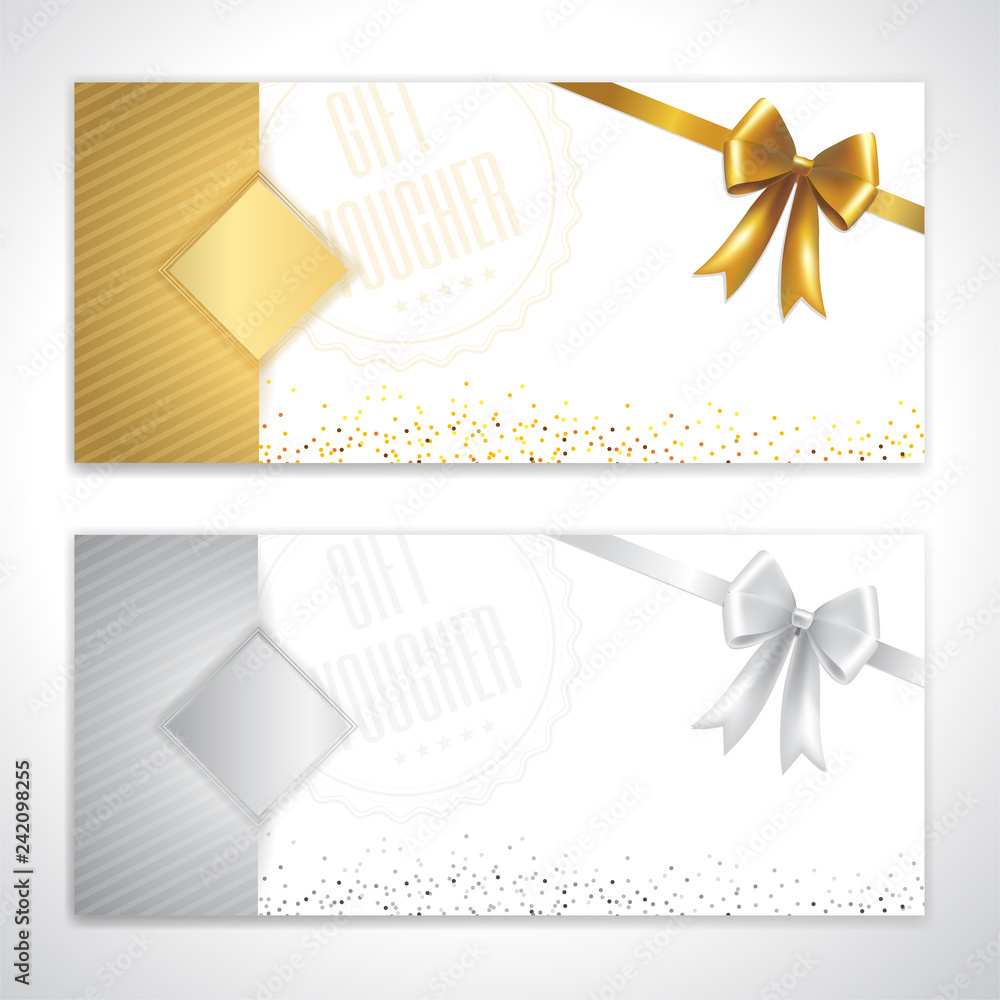 Gift certificate, voucher, gift card or cash coupon template in vector ...