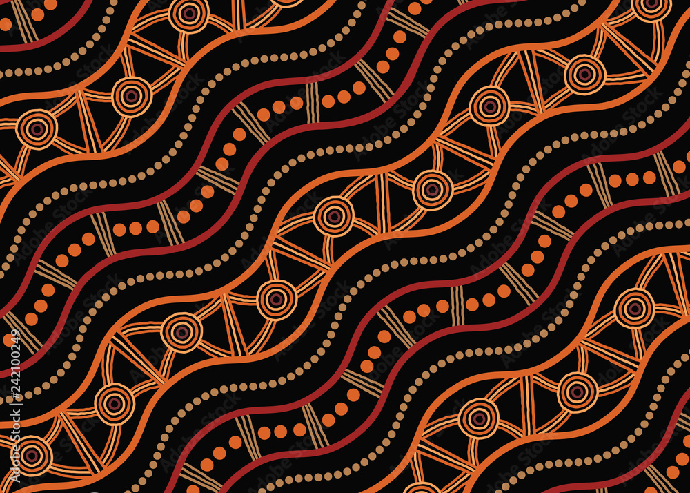 Aboriginal vector seamless pattern background. Stock Vector | Adobe Stock