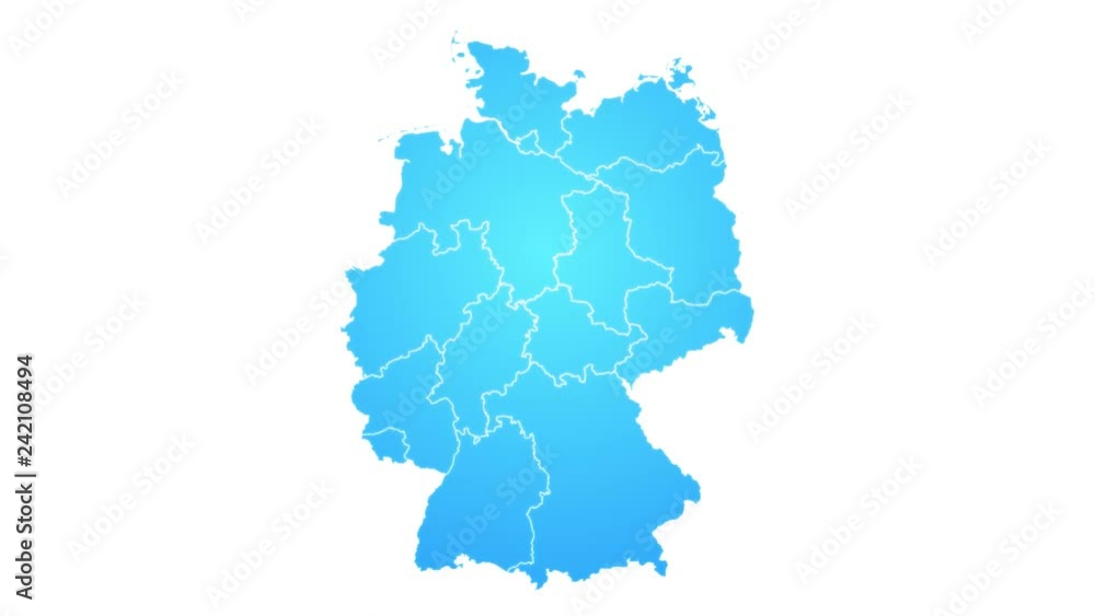 Germany Map Showing Up Intro With New Regions/ 4k animated germany map ...