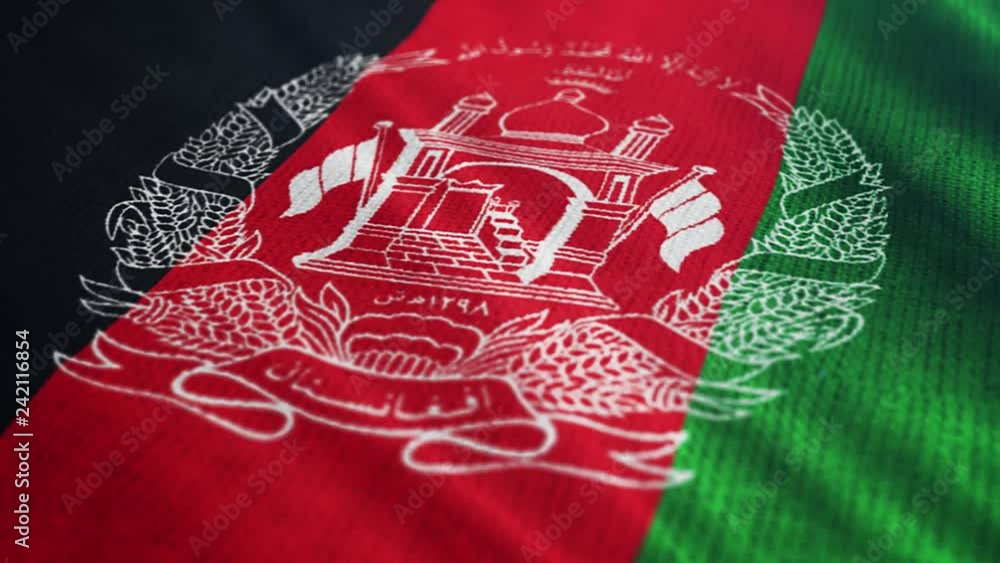 Afghanistan flag is waving 3D animation. Symbol of Afghan national on ...