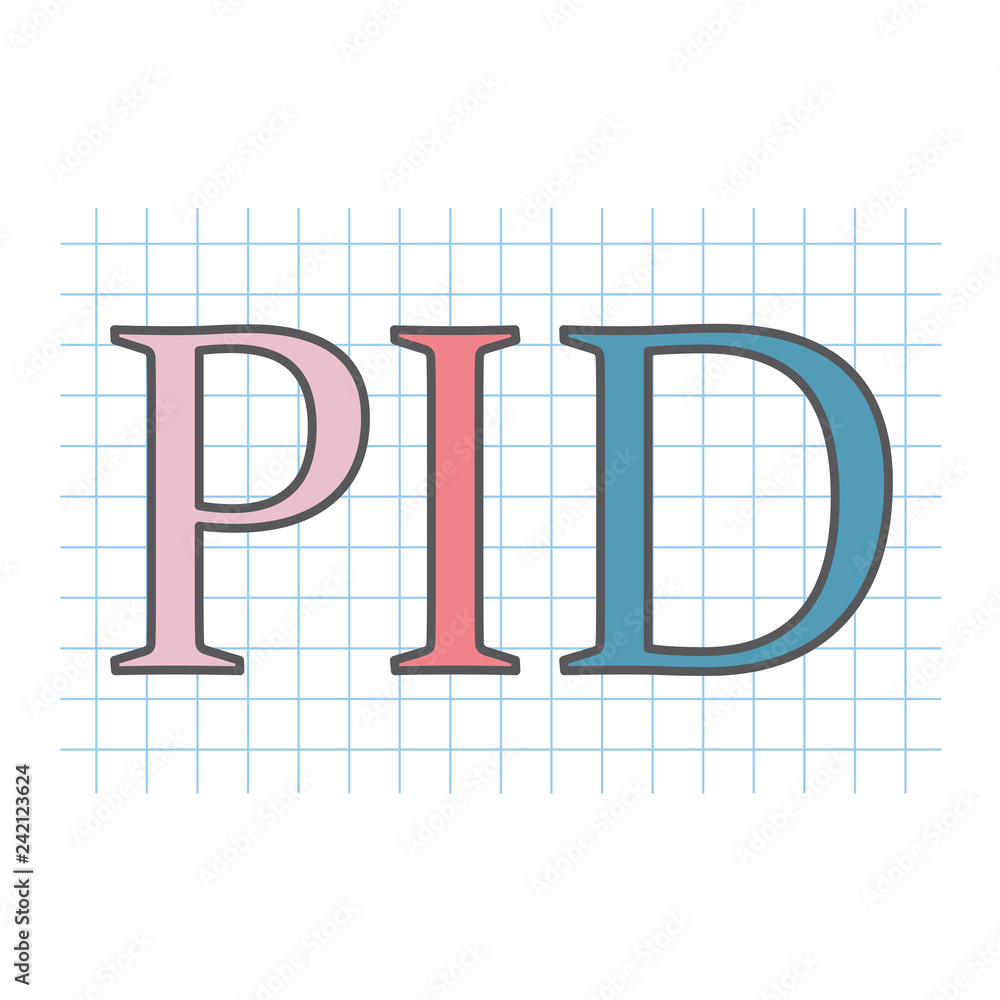PID (Pelvic inflammatory disease) acronym on checkered paper sheet ...