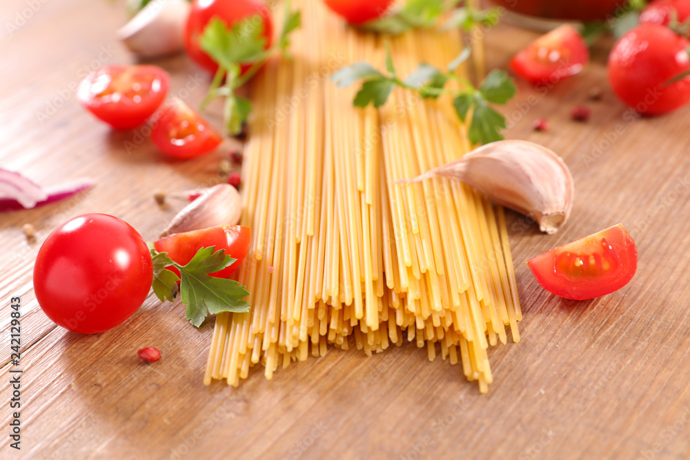 spaghetti and tomato Stock Photo | Adobe Stock
