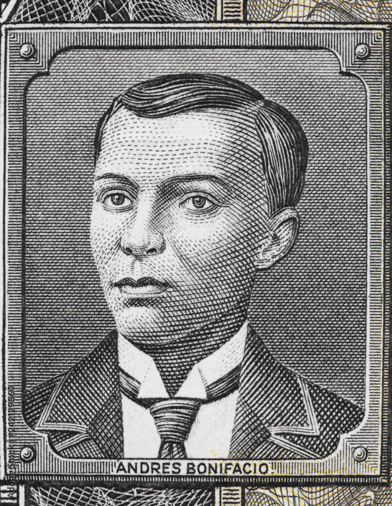 Andres Bonifacio portrait on Philippine 20 peso (1949) close up ...