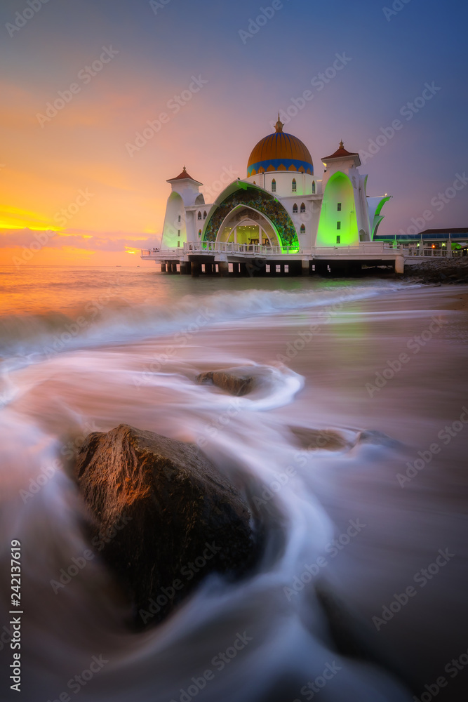 Poster Malacca Straits Mosque (Masjid Selat Melaka), Malacca, Malaysia ...