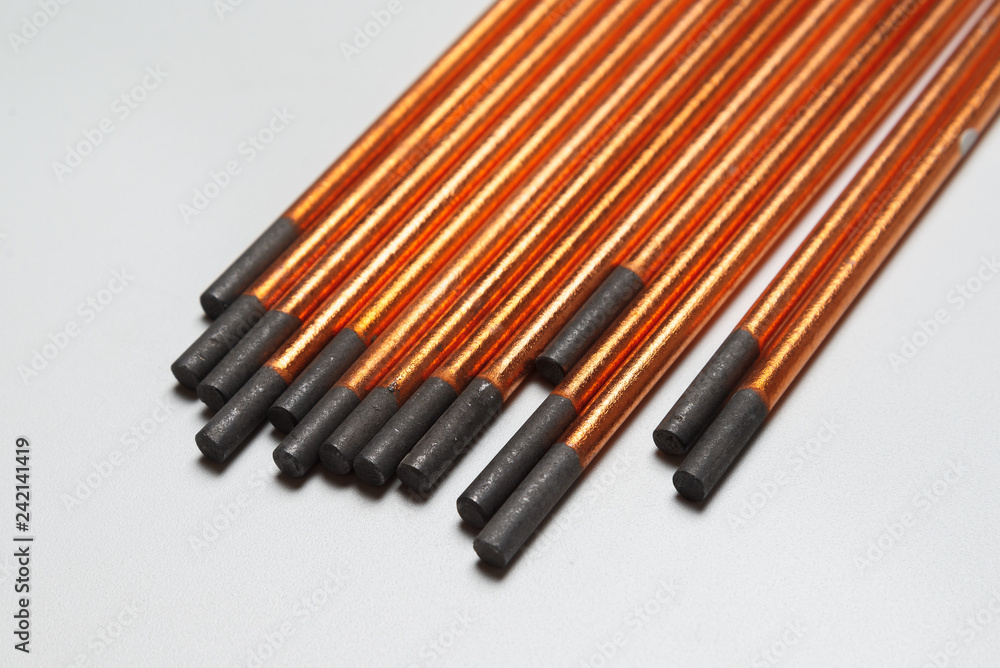 copper coated carbon electrodes for copper and bronze welding. on a ...