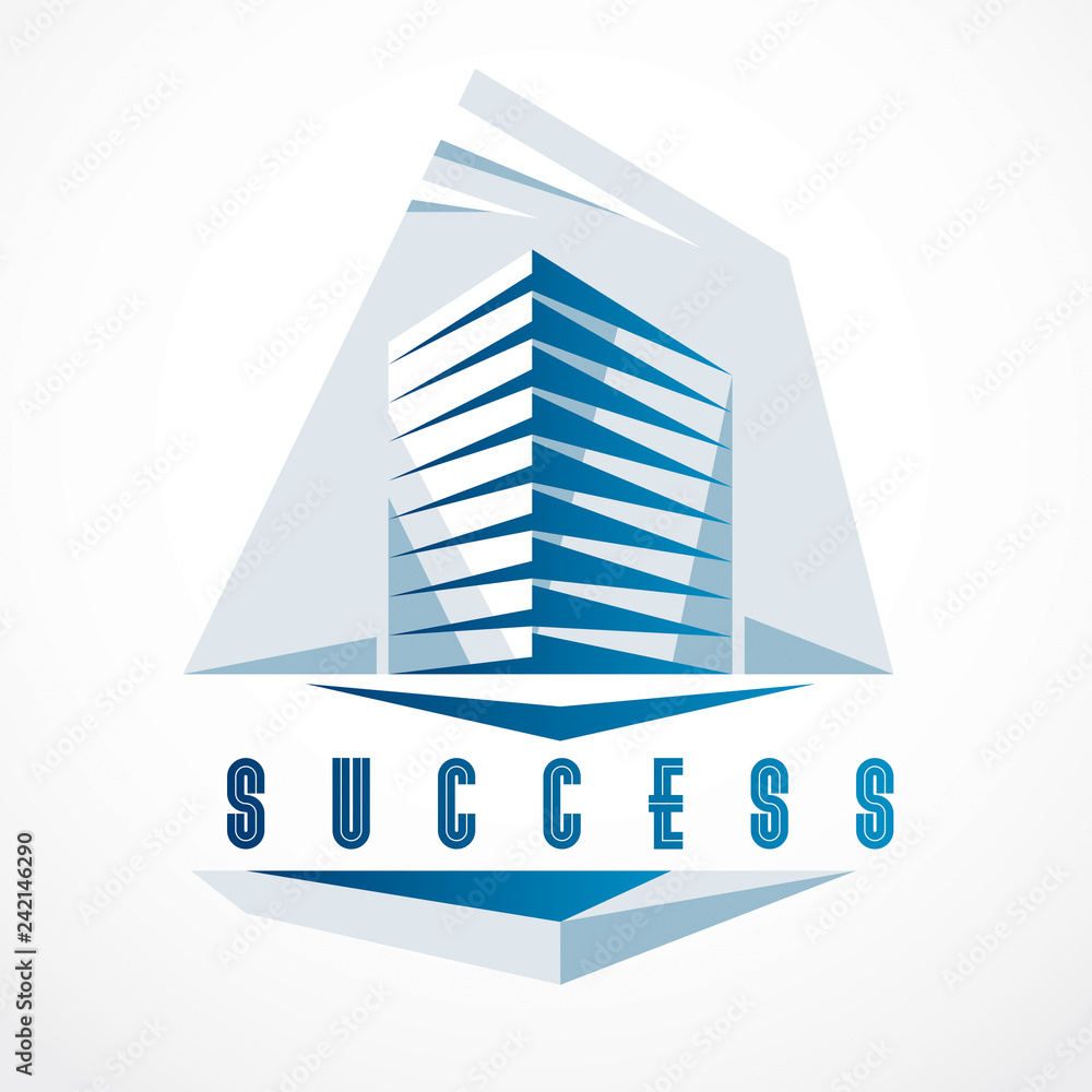 Office building, modern architecture vector illustration. Real estate ...