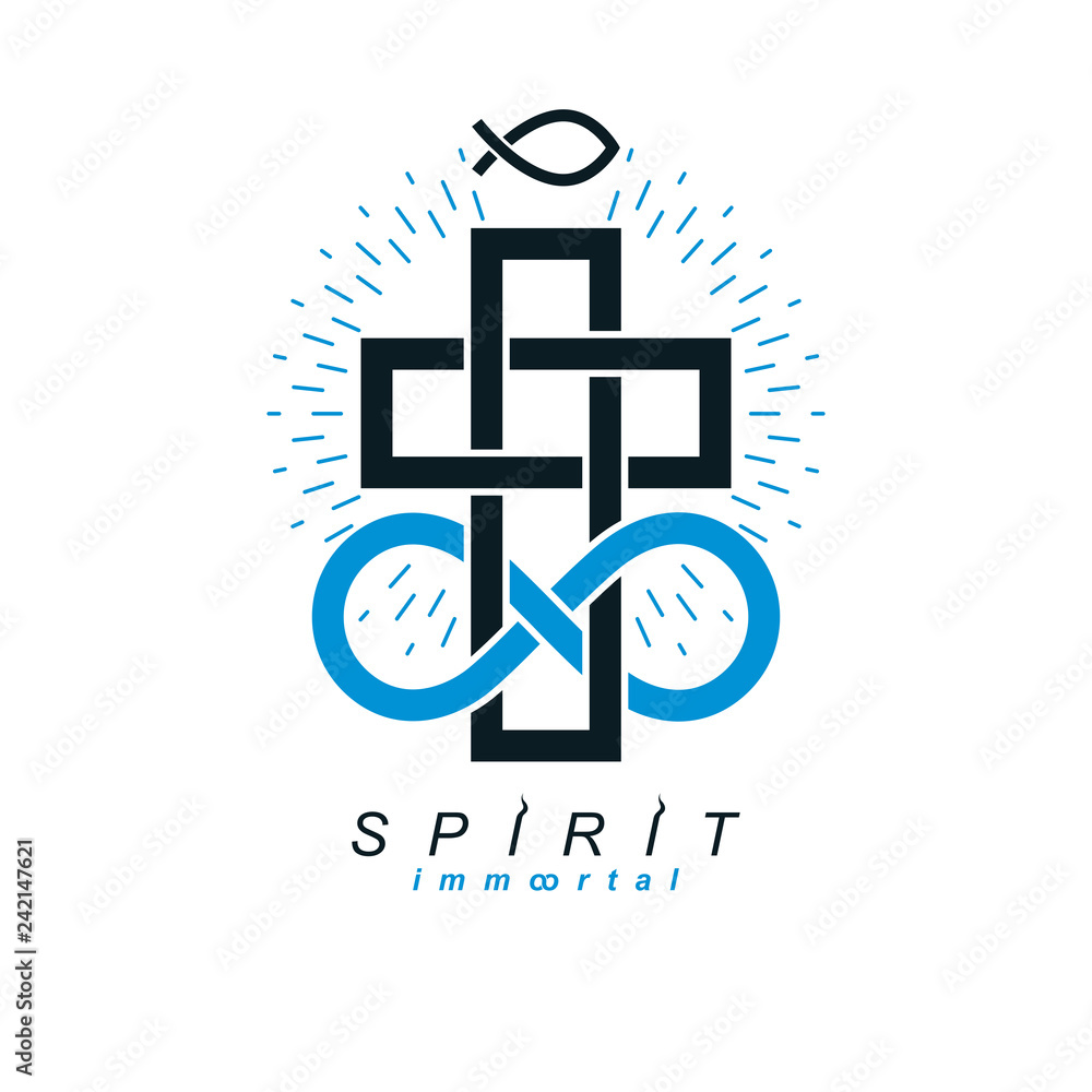 True Infinite Christian Belief in God, vector creative symbol design ...