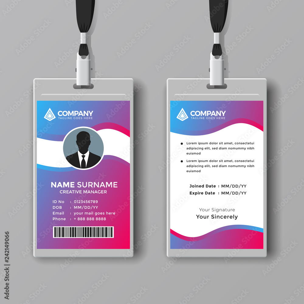 Stylish ID card design template Stock Vector | Adobe Stock