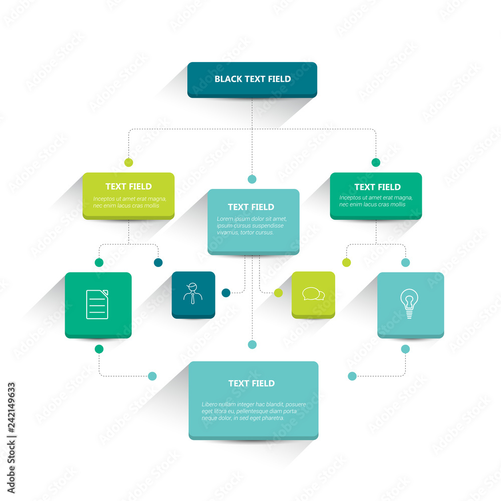 Infographics flowchart. Colored shadows scheme. Stock Vector | Adobe Stock