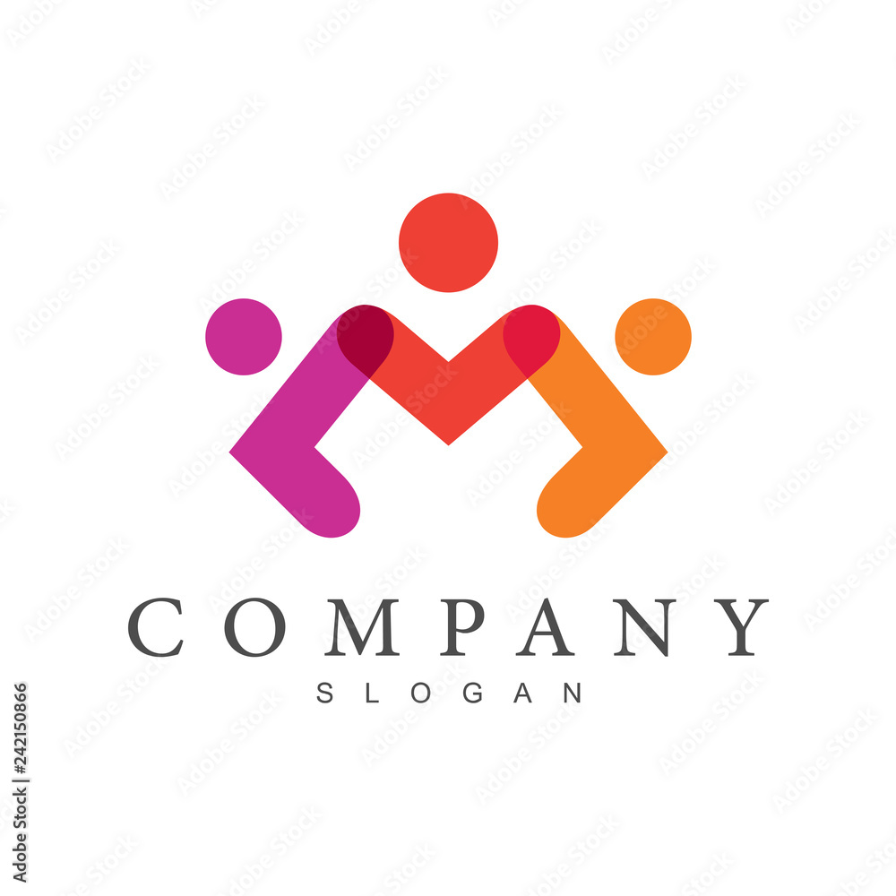 family letter m logo, mother care logo template Stock Vector | Adobe Stock