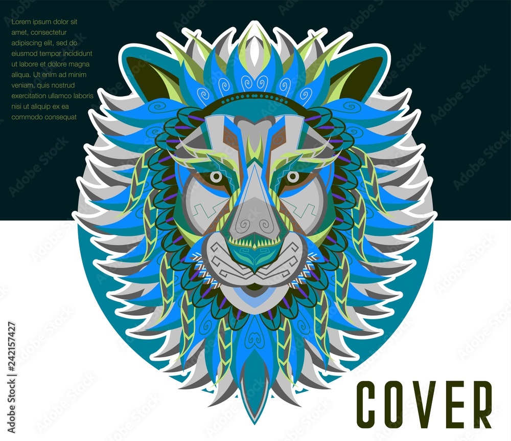 Vector color illustration of lion head - Vector Stock Vector | Adobe Stock
