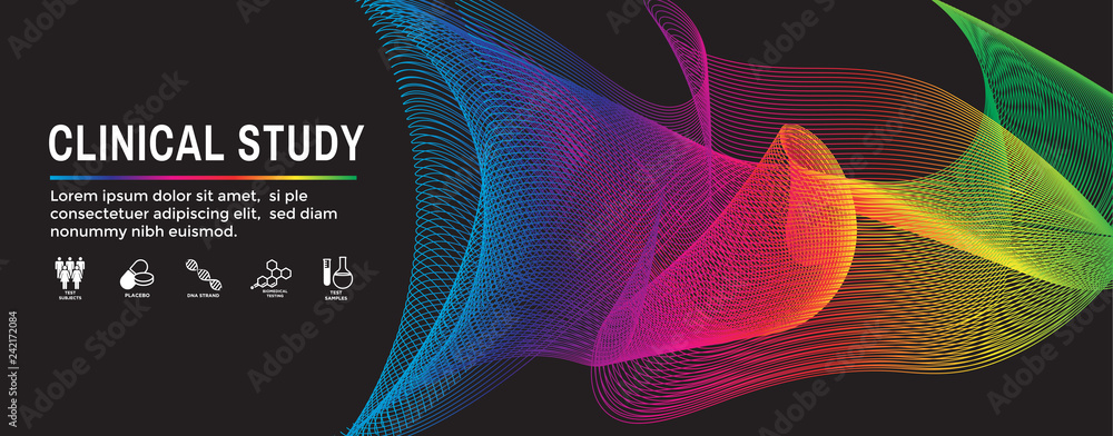 Clinical Study Web Header Banner & Icon Set Stock Vector | Adobe Stock