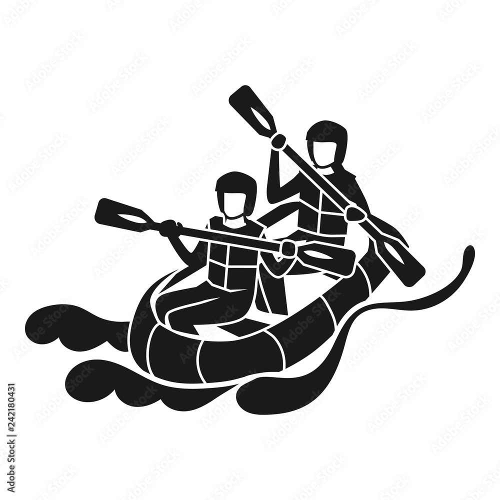 Double rafting icon. Simple illustration of double rafting vector icon for web design isolated ...