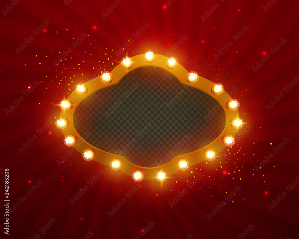 Glowing lights retro for advertising design. Special light effects ...