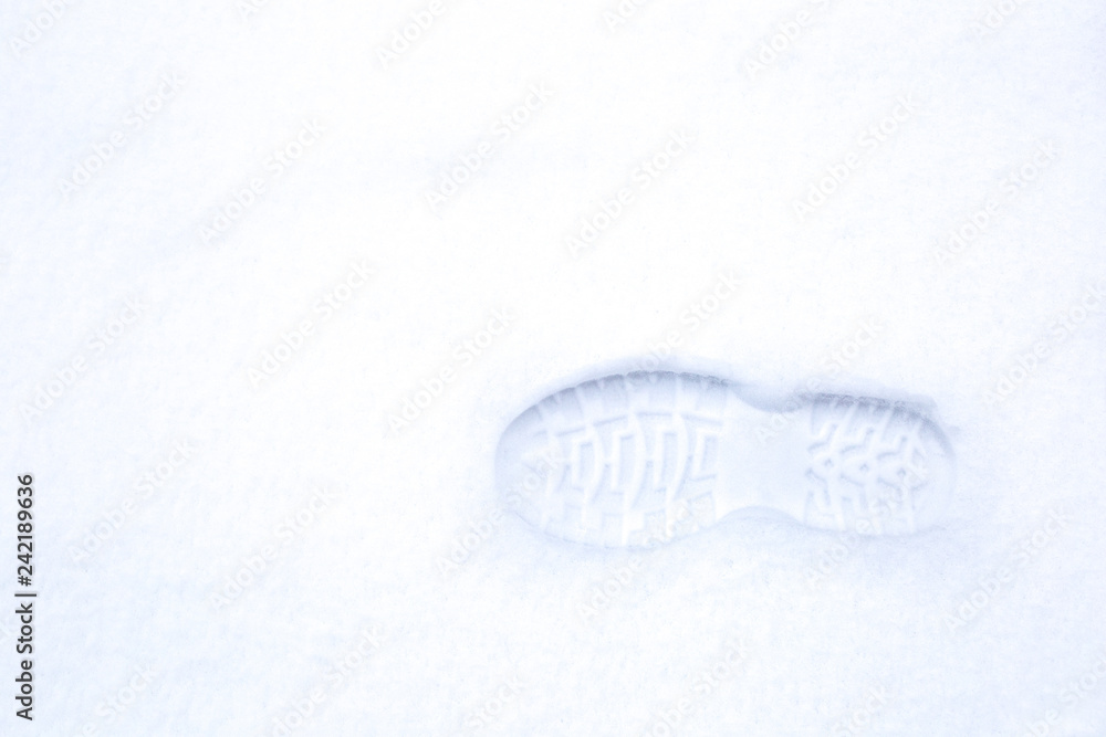 human footprints in the snow Shoe imprint snow white mold protector ...