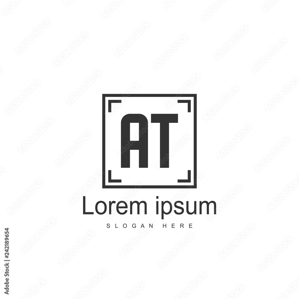 AT Letters Logo Design. Simple and Creative Black Letter Concept ...