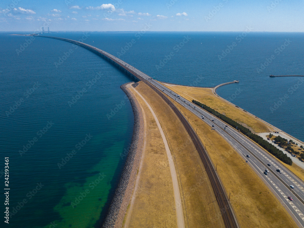 Storebælt, Great Belt Bridge - Denmark (Aerial) Stock Photo | Adobe Stock
