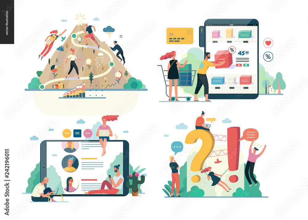 Business series set, color 1 -modern flat vector concept illustrated ...