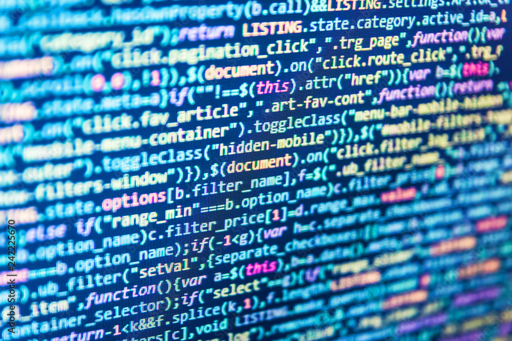 Developing programming and coding technologies. Programming Javascript ...