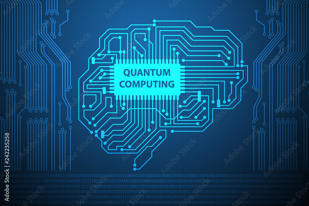 Quantum computing as modern technology concept Stock Illustration ...