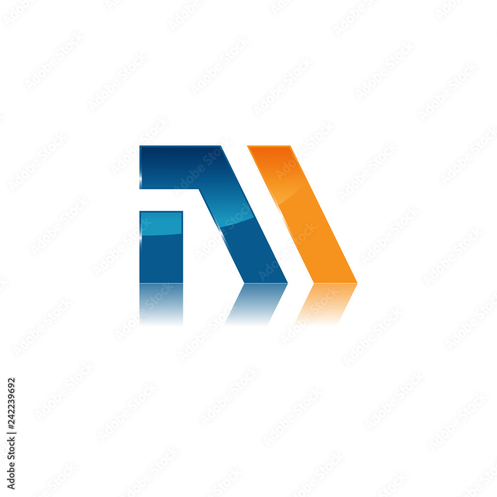 Letter M logo vector illustration template, 3D style logo, letter M ...