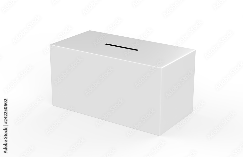 Collection box on isolated white background for charity, donation box ...