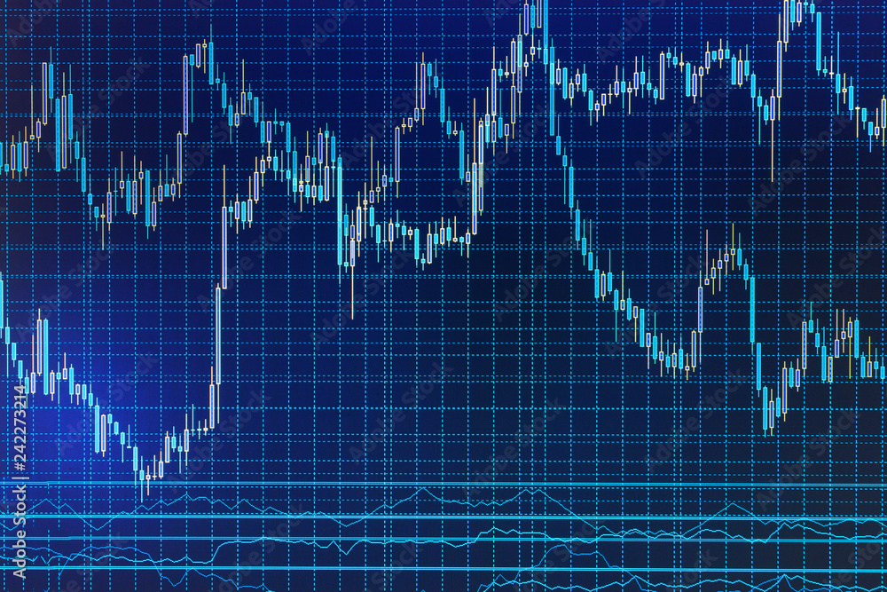 World economics graph. Macro close-up. Stock market chart, graph on ...