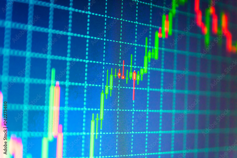 Fundamental and technical analysis concept. Statistic graph of stock ...
