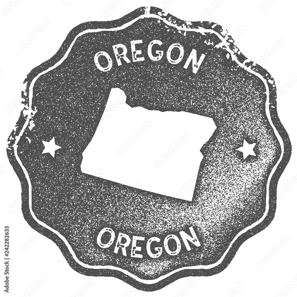 Oregon map vintage stamp. Retro style handmade label, badge or element ...