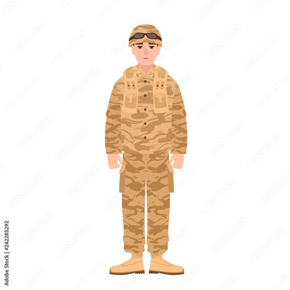 Soldier of USA armed forces wearing combat uniform. Infantryman or ...
