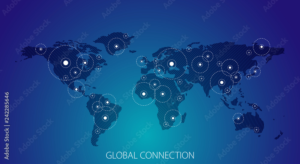 Global connection business vector banner Stock Vector | Adobe Stock