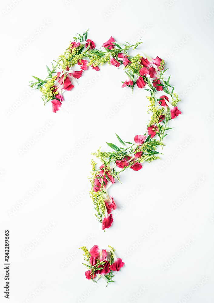 Flower question mark?/Beauty fashion poster background material Stock ...