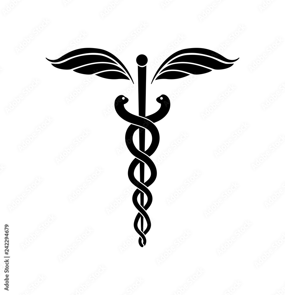 Caduceus or Rod of Asclepius . Medical symbol Stock Vector | Adobe Stock