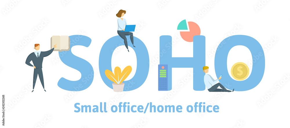 SOHO, Small Office - Home Office. Concept with keywords, letters and ...