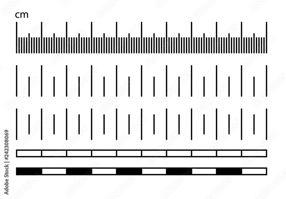 Measurement scale ruler or scale length measurement metric and inch ...