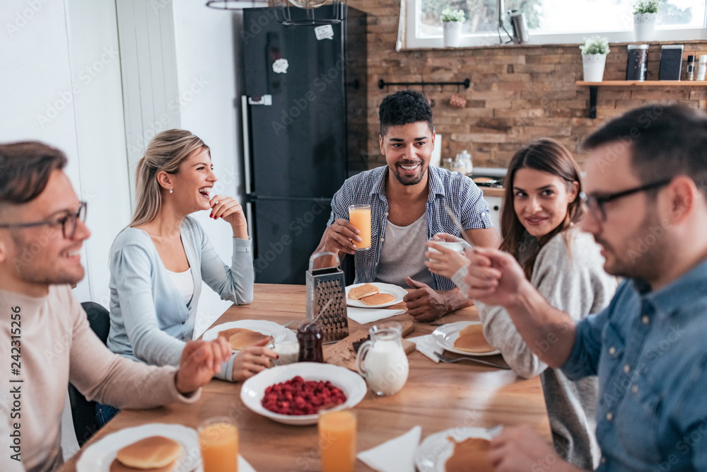 Friends Eating Breakfast