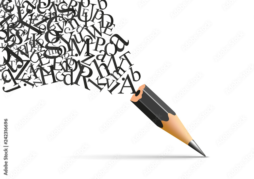 Vecteur Stock Concept de l’écriture et de la littérature avec un crayon ...