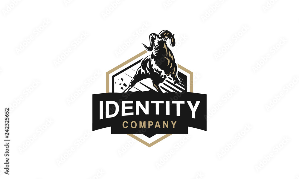 Strong and dynamic vector Ram logo. This dynamic design evokes strength ...