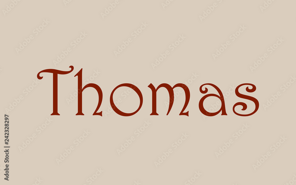 Thomas male name. Vintage hystorical typeface art design. Lineage ...