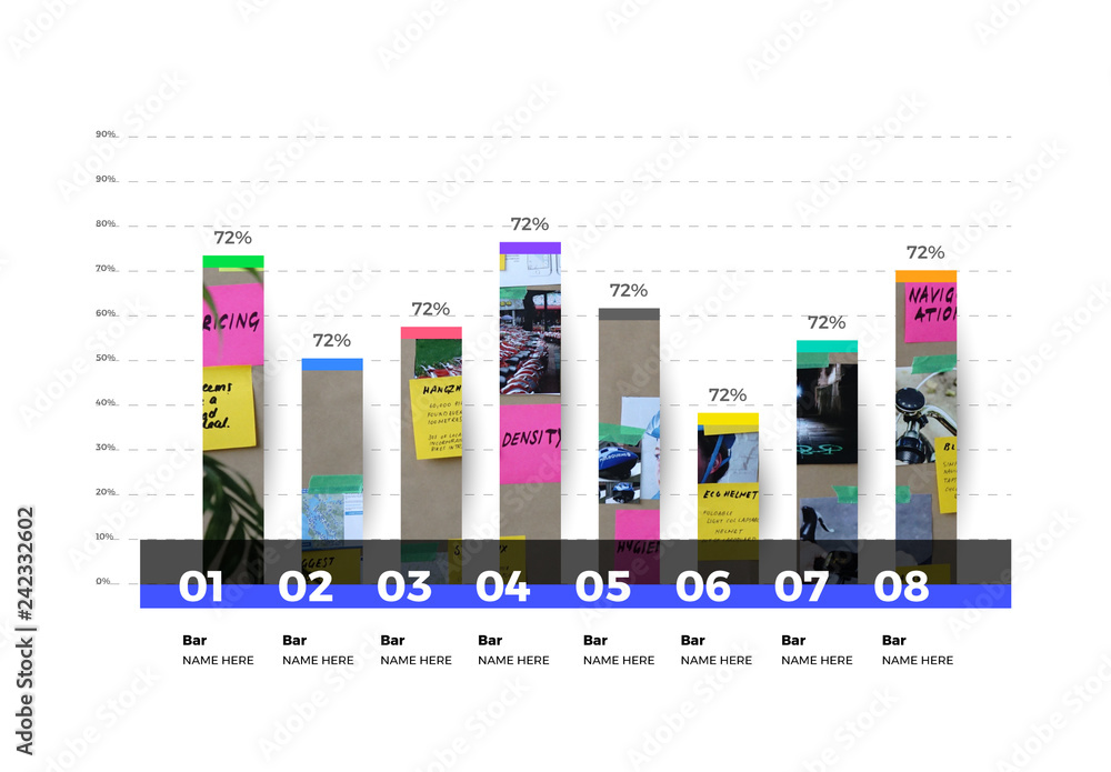 Infographic Bar Chart Layout with Photo Option Stock Template | Adobe Stock