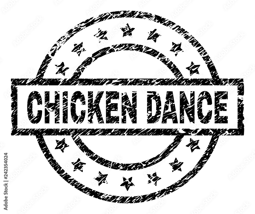 CHICKEN DANCE stamp seal watermark with distress style. Designed with ...