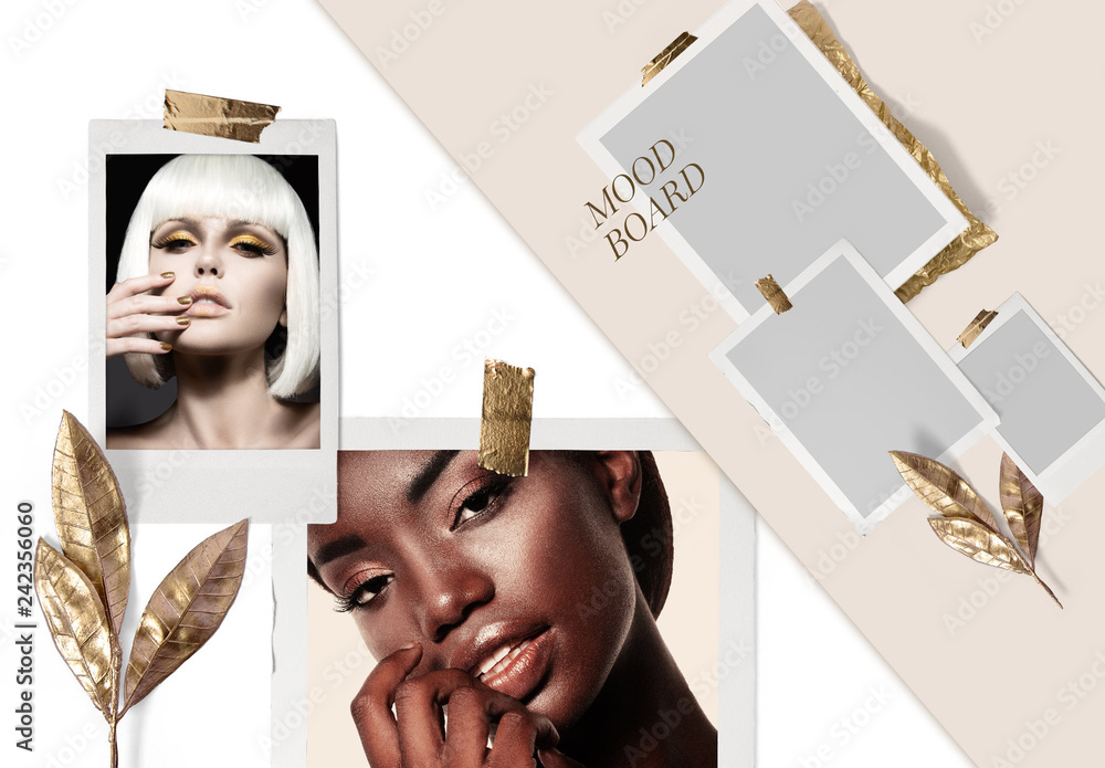 Gold theme mood board Stock Template | Adobe Stock